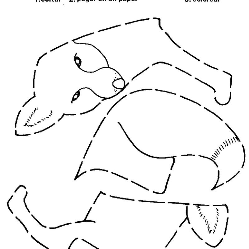 Dibujos recortar, pegar y colorear animales - Colorear dibujos infantiles